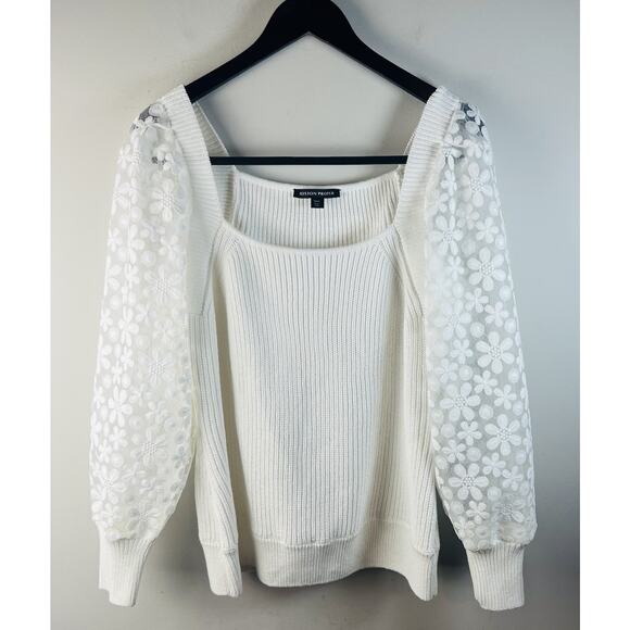 Boston Proper | Sweaters | Boston Proper Sweater Puff Sleeve Square ...